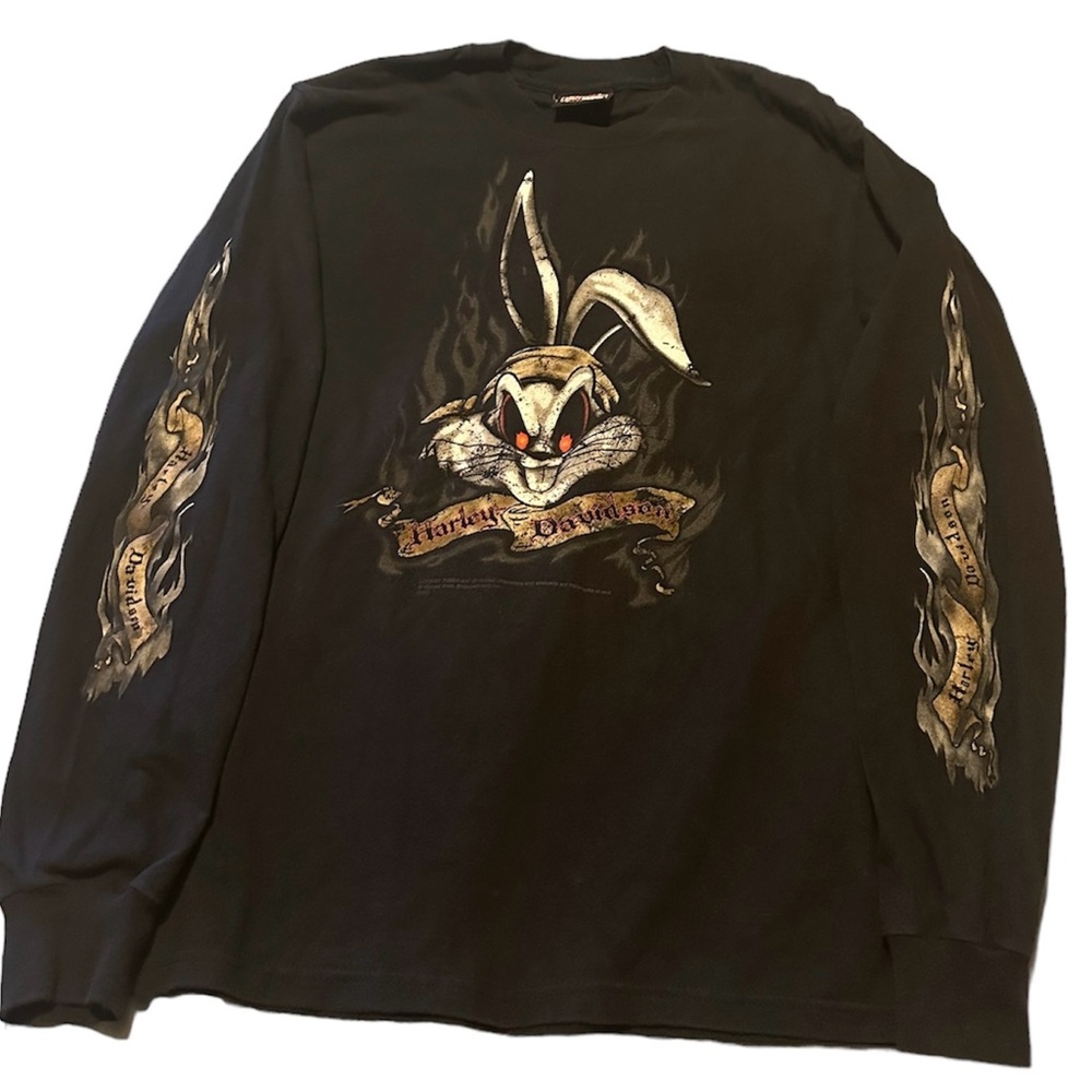 2008 Harley Davidson Evil Bugs Bunny Black T Shirt Sz… - Gem